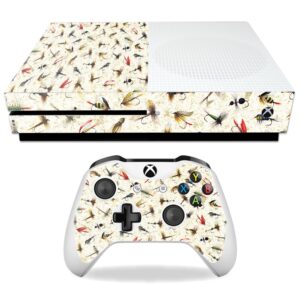 mightyskins skin compatible with microsoft xbox one s - fishing flies | protective, durable, and unique vinyl decal wrap cover | easy to apply, remove, and change styles | made in the usa