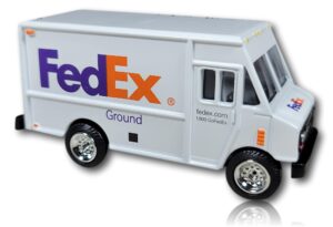 fedex ground miniature delivery truck - 3" length - scale 1:64 - gauge s - sold as a display or collectable item, not as a child's toy