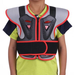 zz lighting kids chest spine protector body armor vest protective gear for motocross dirt bike skiing snowboarding, red s