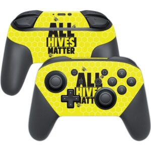 mightyskins skin compatible with nintendo switch pro controller – all hives matter | protective, durable, and unique vinyl wrap cover | easy to apply, remove, and change styles | made in the usa