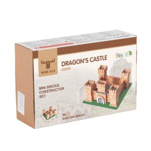 Wise Elk Toy Dragon's Castle Construction Set, Real Plaster Bricks, Gypsum Reusable Building Kit, 1080 Piece