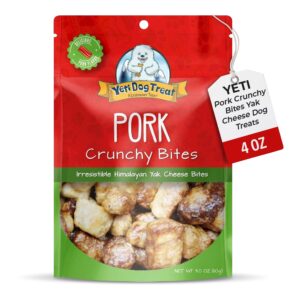 yeti pork crunchy bites yak cheese dog treats, 4 oz