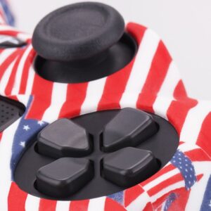 YoRHa Water Transfer Printing Camouflage Silicone Cover Skin Case for Sony PS4/slim/Pro Dualshock 4 Controller x 2(US Flag+US Dollar) with Pro Thumb Grips x 8