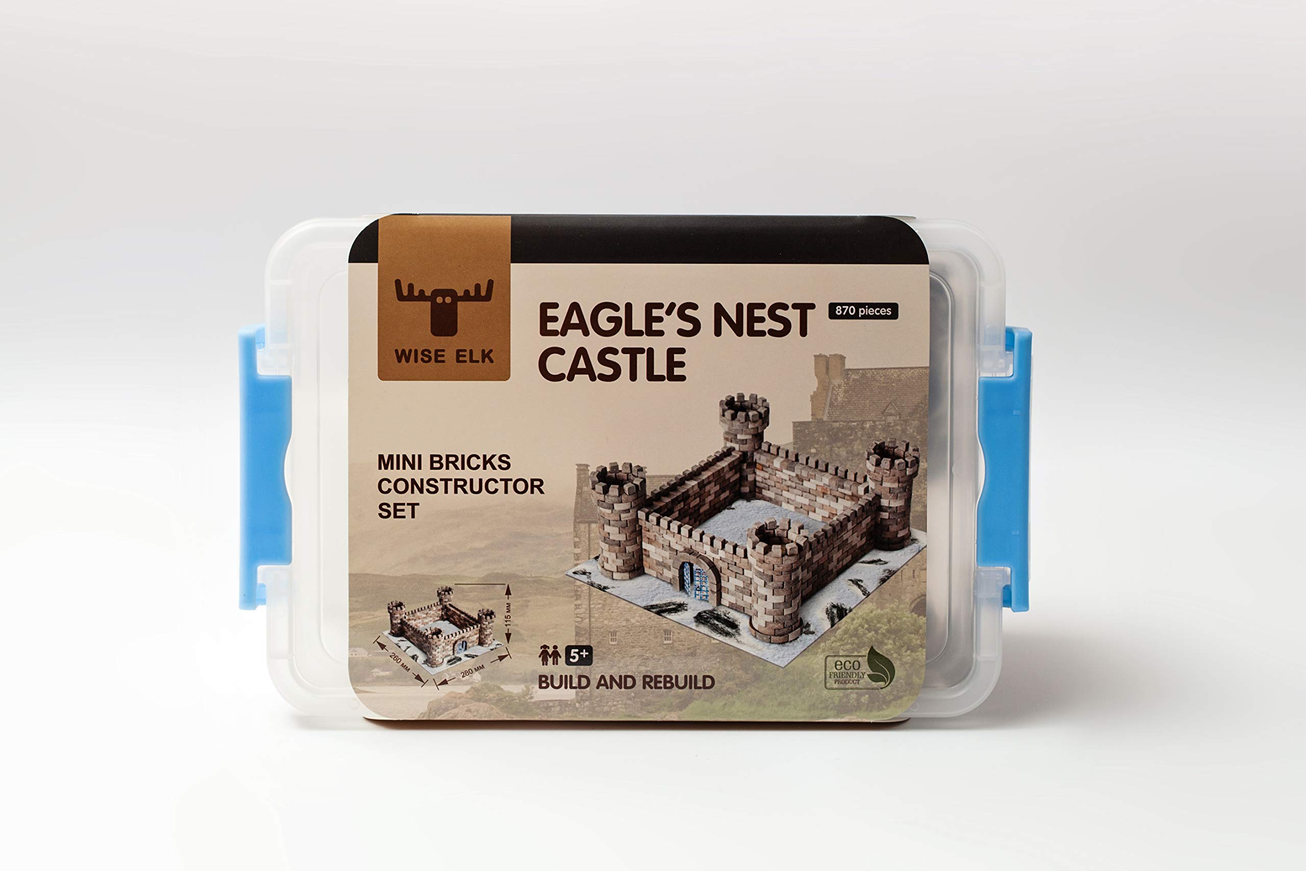 Wise Elk Toy Eagle Nest Castle Educational Gift Construction Set, Real Plaster Bricks, Gypsum Reusable Building Kit, 870 Piece