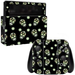 mightyskins skin compatible with nintendo switch - nighttime skulls | protective, durable, and unique vinyl decal wrap cover | easy to apply, remove, and change styles | made in the usa