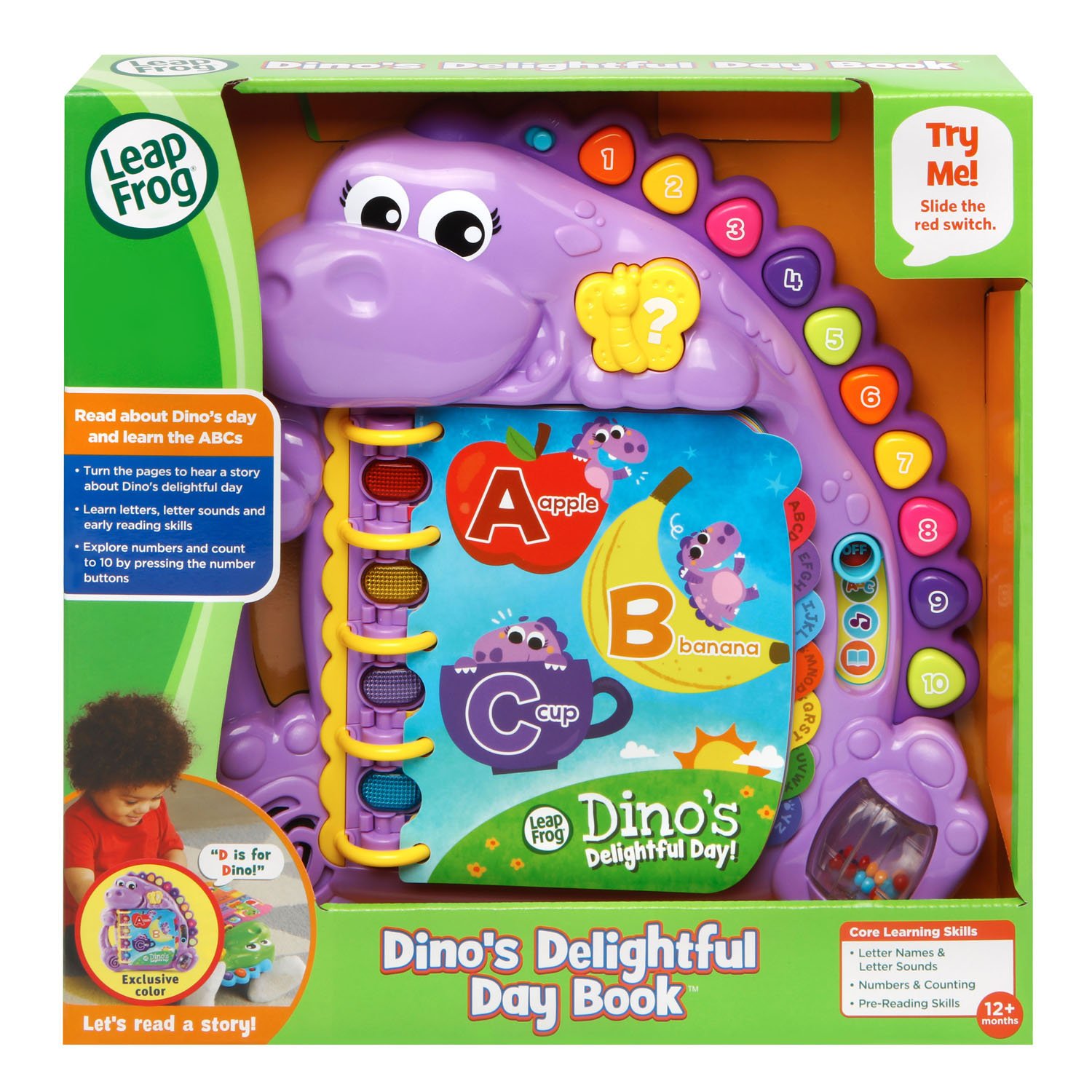 LeapFrog Dino's Delightful Day Alphabet Book, Purple