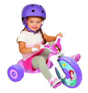 disney interactive studios disney princess ride-on 10" fly wheels junior cruiser tricycle with sounds - toddler bike trike, ages 18-36m, for kids 33”-35” tall - 35 lbs. weight limit