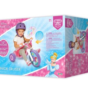 Disney Interactive Studios Disney Princess Ride-On 10" Fly Wheels Junior Cruiser Tricycle with Sounds - Toddler Bike Trike, Ages 18-36M, for Kids 33”-35” Tall - 35 lbs. Weight Limit