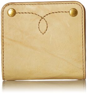 frye women's campus rivet small leather snap wallet, banana, one size