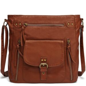 scarleton purses for women, crossbody bags for women, crossbody purse, handbags for women, multi pocket shoulder bag large, h200504a, brown