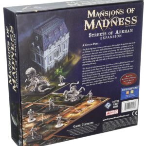 Mansions of Madness Streets of Arkham EXPANSION | Horror Game | Mystery Board Game for Teens and Adults | Ages 14+ | 1-5 Players | Average Playtime 2-3 Hours | Made by Fantasy Flight Games