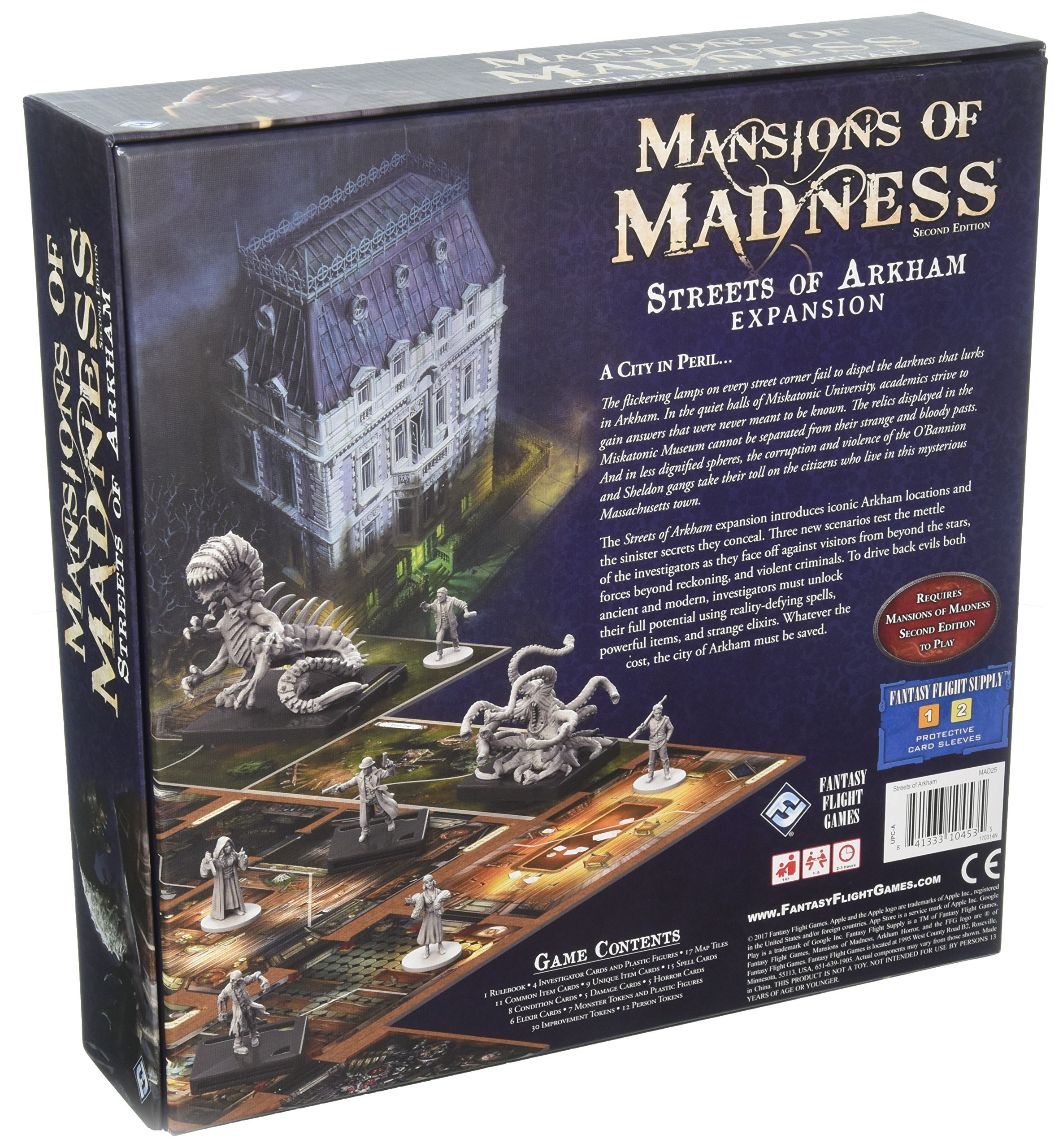 Mansions of Madness Streets of Arkham EXPANSION | Horror Game | Mystery Board Game for Teens and Adults | Ages 14+ | 1-5 Players | Average Playtime 2-3 Hours | Made by Fantasy Flight Games