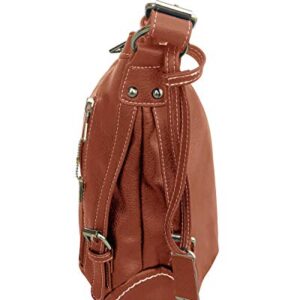 Roma Leathers Gun Concealment Purse - Vegan Leather, Convertible Multi-Purpose Strap Lockable YKK Zipper (Brown)