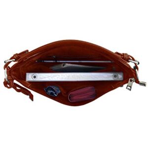 Roma Leathers Gun Concealment Purse - Vegan Leather, Convertible Multi-Purpose Strap Lockable YKK Zipper (Brown)