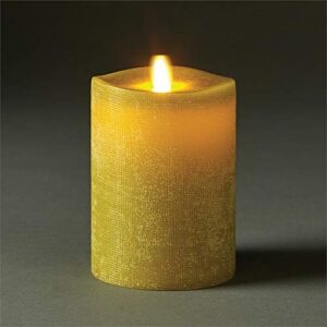 lightli moving flame indoor pillar 3.5" x 5",linen moss