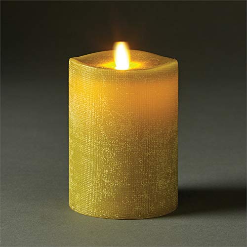 LIGHTLI Moving Flame Indoor Pillar 3.5" X 5",Linen Moss