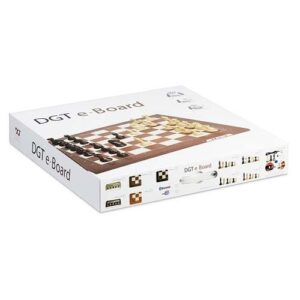 DGT USB Walnut e-Board with Timeless Pieces and Carrying Bag Included Chess Board