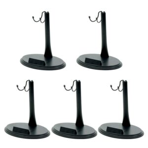 aokur 5pcs plastic 12inch toys doll stand holder doll accessories 1/6 scape u shape action figures base display stand for sideshow figures black