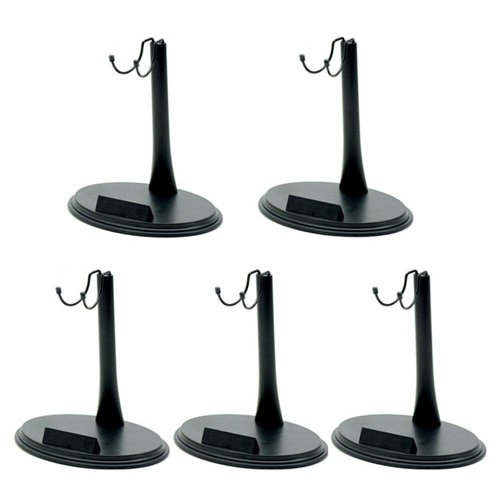 aokur 5Pcs Plastic 12inch Toys Doll Stand Holder Doll Accessories 1/6 Scape U Shape Action Figures Base Display Stand for Sideshow Figures Black