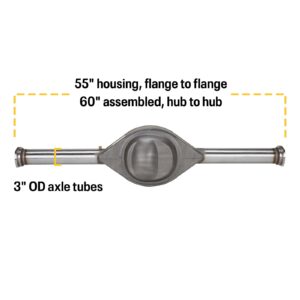 Speedway Motors Fabricated Rear-End Axle Housing, Fits Ford 9 Inch, 60 Inch Width, Pumpkin Centered Housing, Vent on Driver Side Axle Tube, Includes Studs