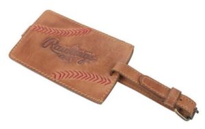 rawlings baseball stitch luggage tags tan