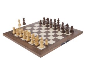 dgt usb walnut e-board with timeless pieces and carrying bag included chess board