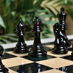 The Grandmaster Chess Set - Pieces Only - 4.0" King (Black & Red Lacquered)