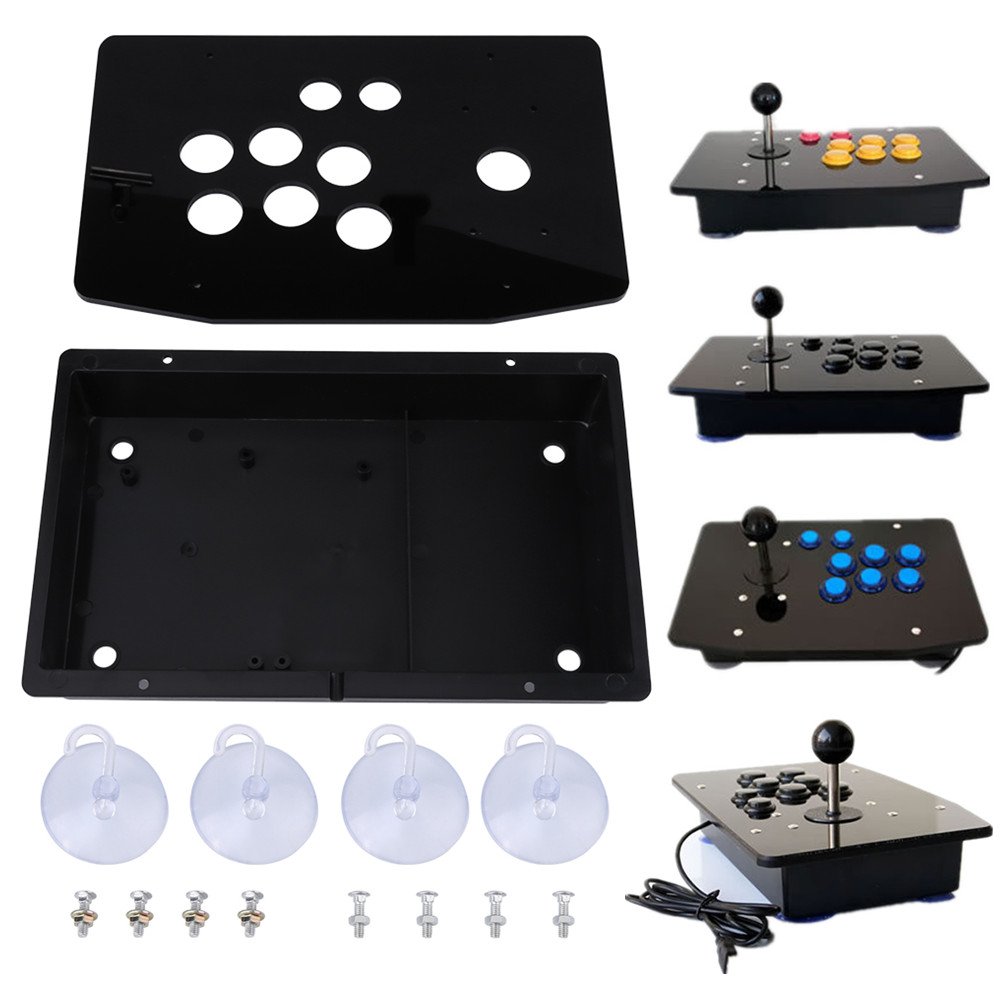 Acrylic Panel and Case DIY Set Kits Replacement for Arcade Game Joystick DIY Set Kits Replacement Game Machine Cabinet Controller DIY Kit