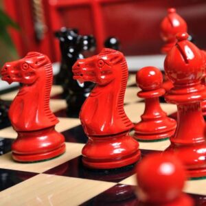 The Grandmaster Chess Set - Pieces Only - 4.0" King (Black & Red Lacquered)