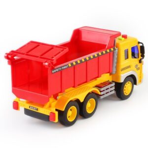 FMT 1:16 Friction Powered Toy Dump Truck With Lights & Sound Push & Go Friction Truck Toy For Boys & Girls