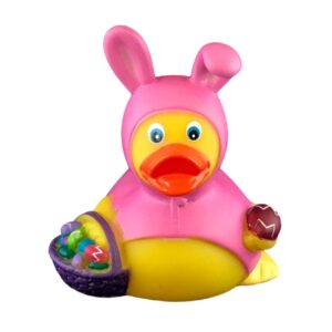 3" easter rubber duck [floats upright] - baby safe bathtub bathing toy