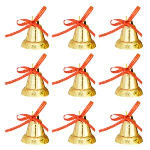 ultnice 9 pcs christmas tree small golden bells festival hanging pendant decor