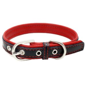 ieason pet collar, exquisite adjustable buckle dog puppy pet collars (m, red)