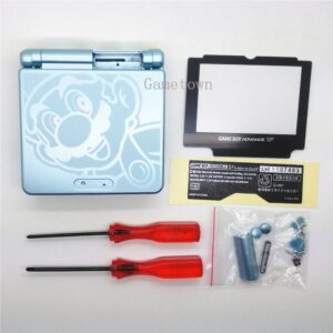 new full housing shell pack case cover for gba sp gameboy advance sp mario pearl blue