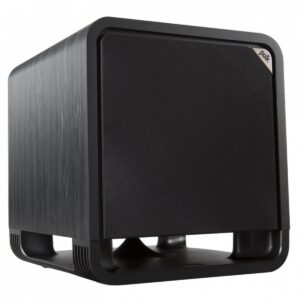 polk audio hts 10 powered subwoofer with power port technology | 10” woofer, up to 200w amp | for the ultimate home theater experience | modern sub that fits in any setting | washed black walnut