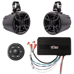 noam nutv5 - marine bluetooth atv/golf cart/utv speakers stereo system