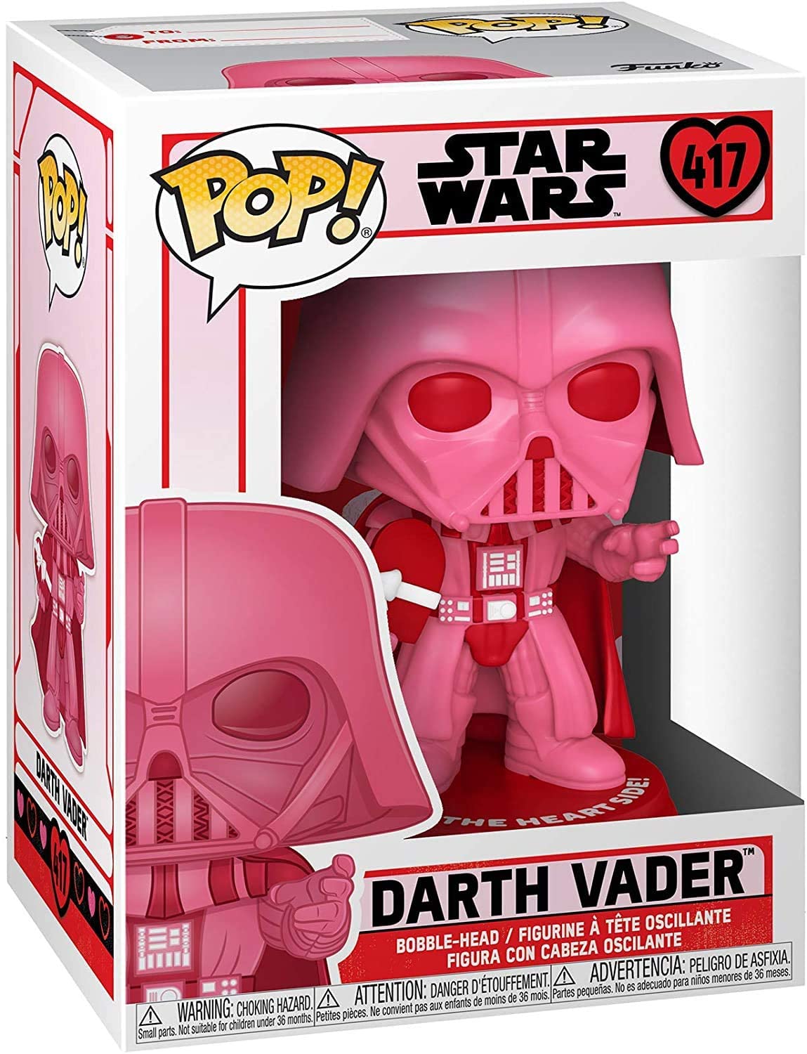 Funko Pop! Star Wars: Valentines - Darth Vader with Heart Vinyl Figure (Bundled with Pop Box Protector Case)