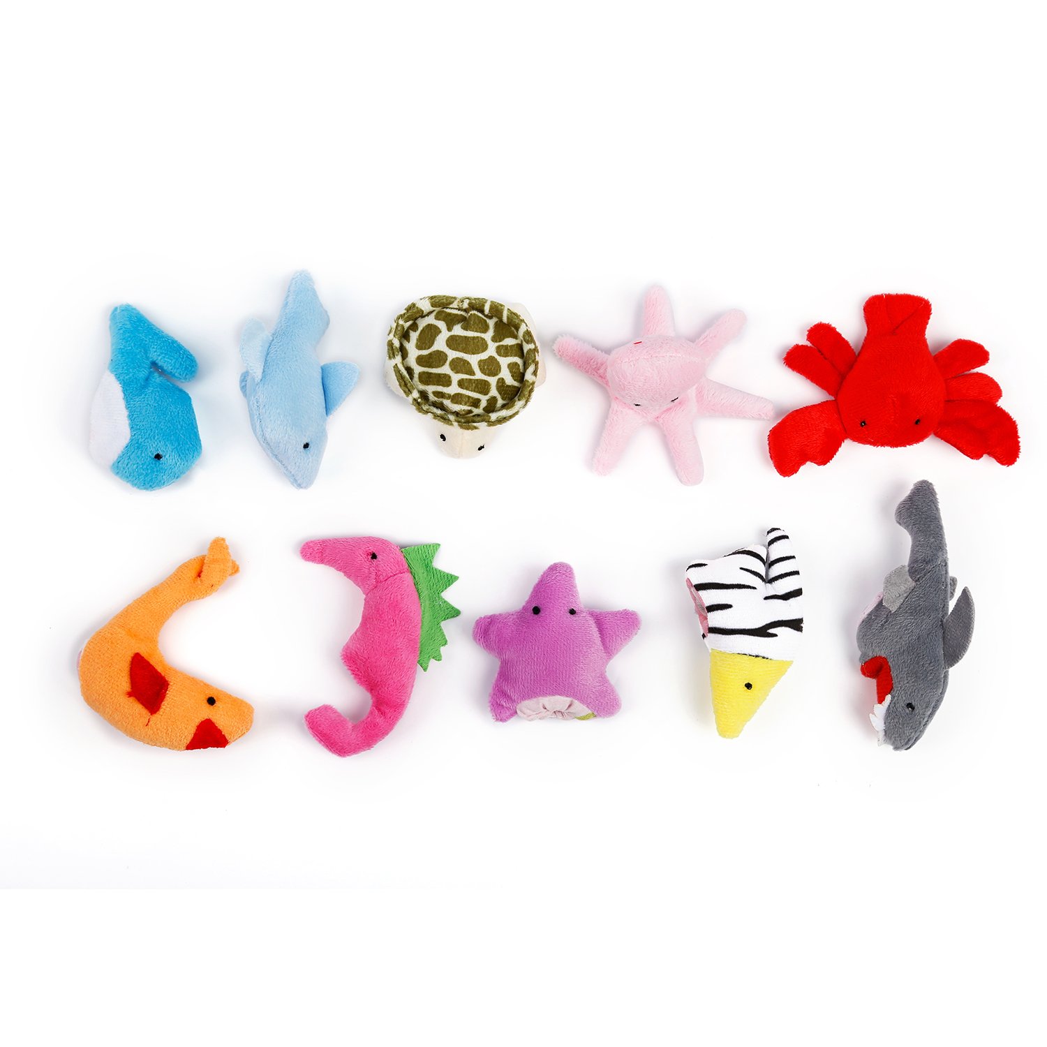 Oiuros 20pcs Different Cartoon Animal Finger Puppets Soft Velvet Dolls Props Toys Easter Basket Stuffers