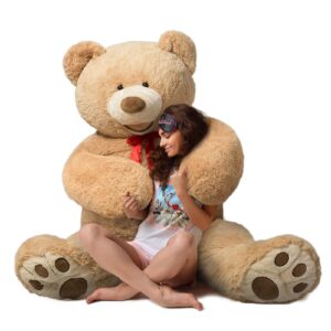 hollyhome teddy bear plush giant teddy bears stuffed animals teddy bear love big footprints 5 feet brown