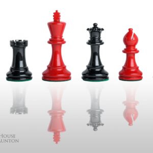 The Grandmaster Chess Set - Pieces Only - 4.0" King (Black & Red Lacquered)