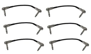 tetra-teknica pc-p-06 low-profile right angle guitar patch cable, 6 inch, pancake style ts connector, 6 per pack