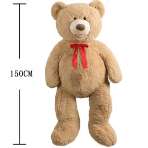 HollyHOME Teddy Bear Plush Giant Teddy Bears Stuffed Animals Teddy Bear Love Big Footprints 5 Feet Brown