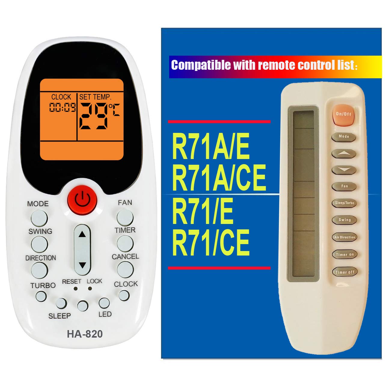 RCECAOSHAN Replacement Comfort Breeze Slip Unit Air Conditioner Remote Control R71a/e