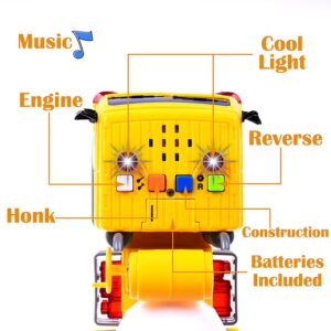 FMT 1:16 Friction Powered Toy Cement Mixer Truck With Lights & Sound Push & Go Friction Truck Toy For Boys & Girls