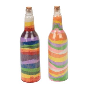 sandart plastic bottles- set of 12 bottles and corks - diy crafts for kids