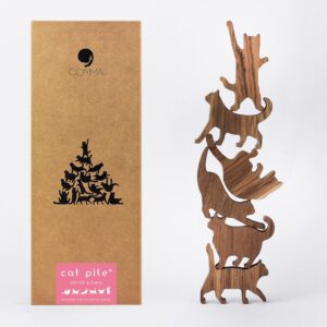 comma jumbo wooden cat pile set #1 (pink label, 6 kittens)