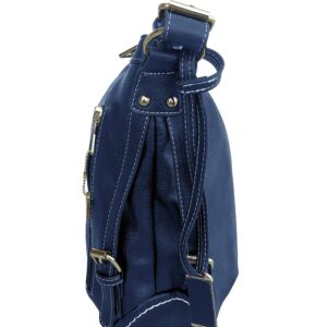 Roma Leathers Gun Concealment Purse - Vegan Leather, Convertible Multi-Purpose Strap Lockable YKK Zipper (Navy)