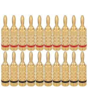 wgge wg-3333 24k gold plated speaker banana plugs-closed screw type (10 pairs (20 plugs))