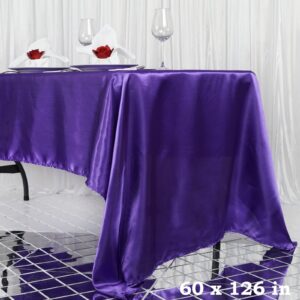 tableclothsfactory purple 60x126 rectangle satin tablecloth