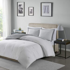 madison park hayden comforter mini set grey twin/twin xl